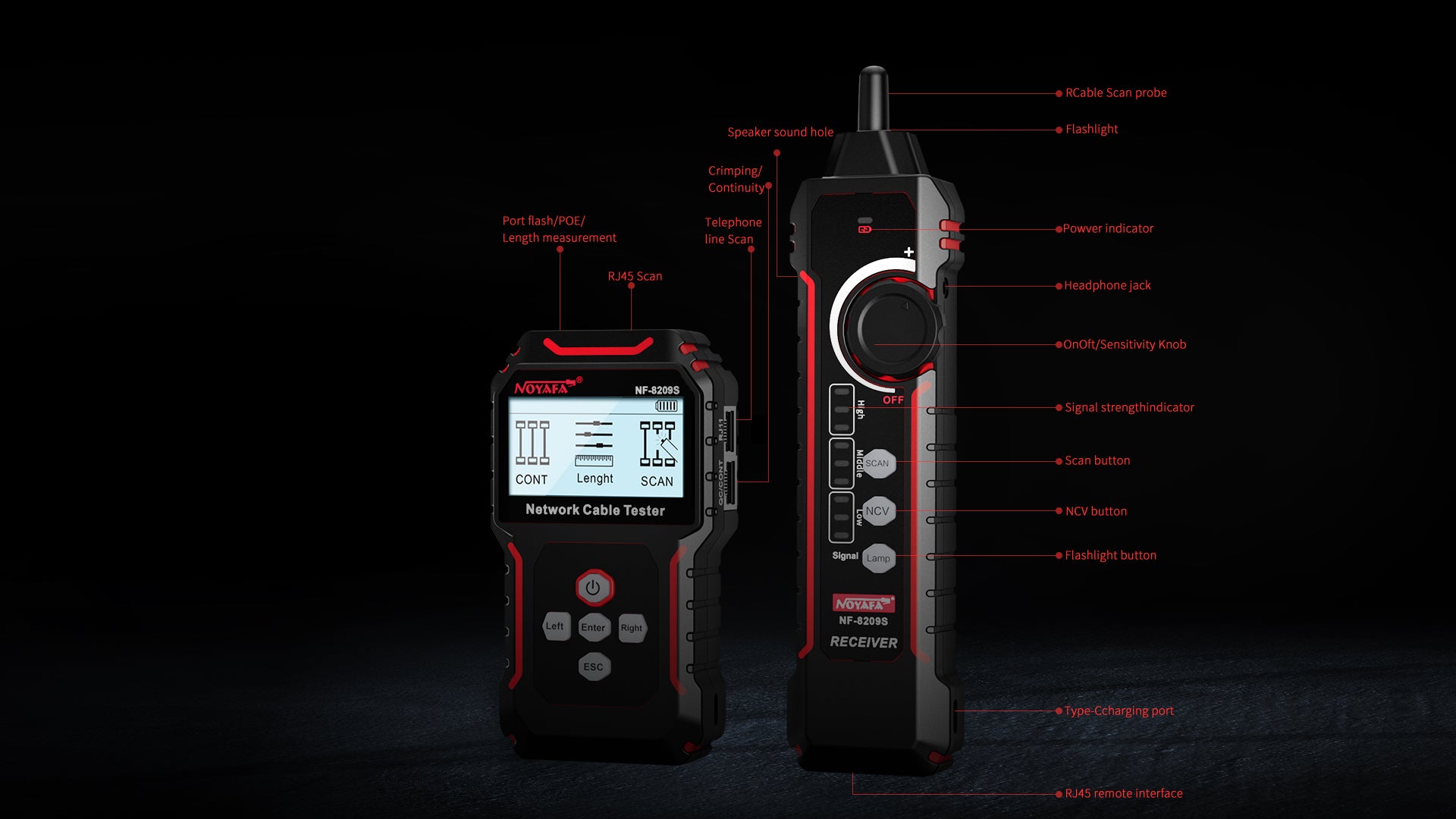 NOYAFA NF-8209S Network Cable Tester – NOYAFA (HK) TECHNOLOGY CO., LIMITED
