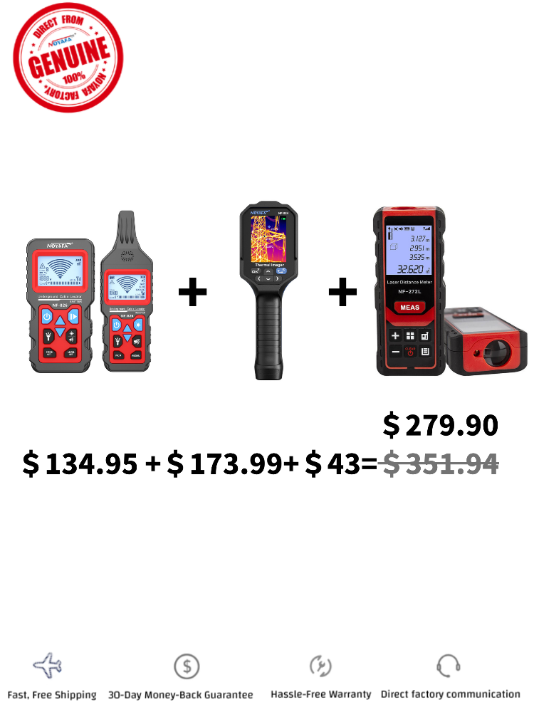Noyafa Bundle & Save $72: Wire Tracer+Thermal Imager+ Laser Distance ...